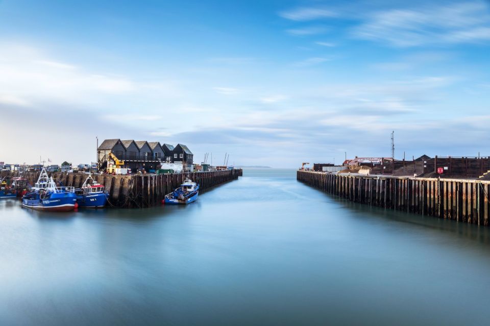 Whitstable Harbour on a chilly day.