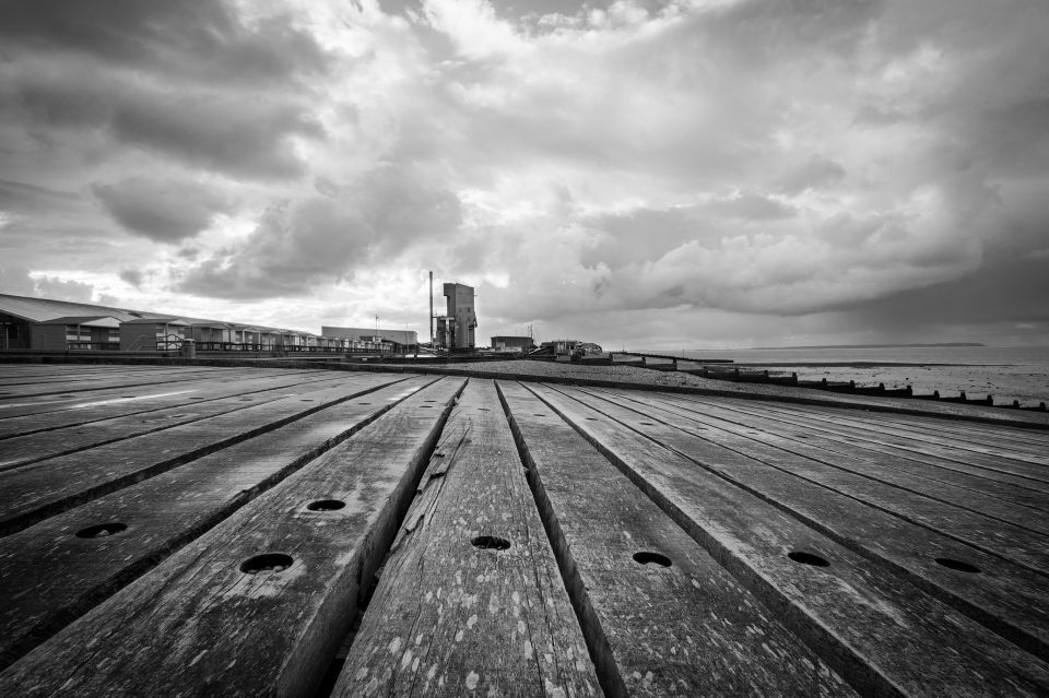 The 'Periscope' harbour outline at Whitstable.